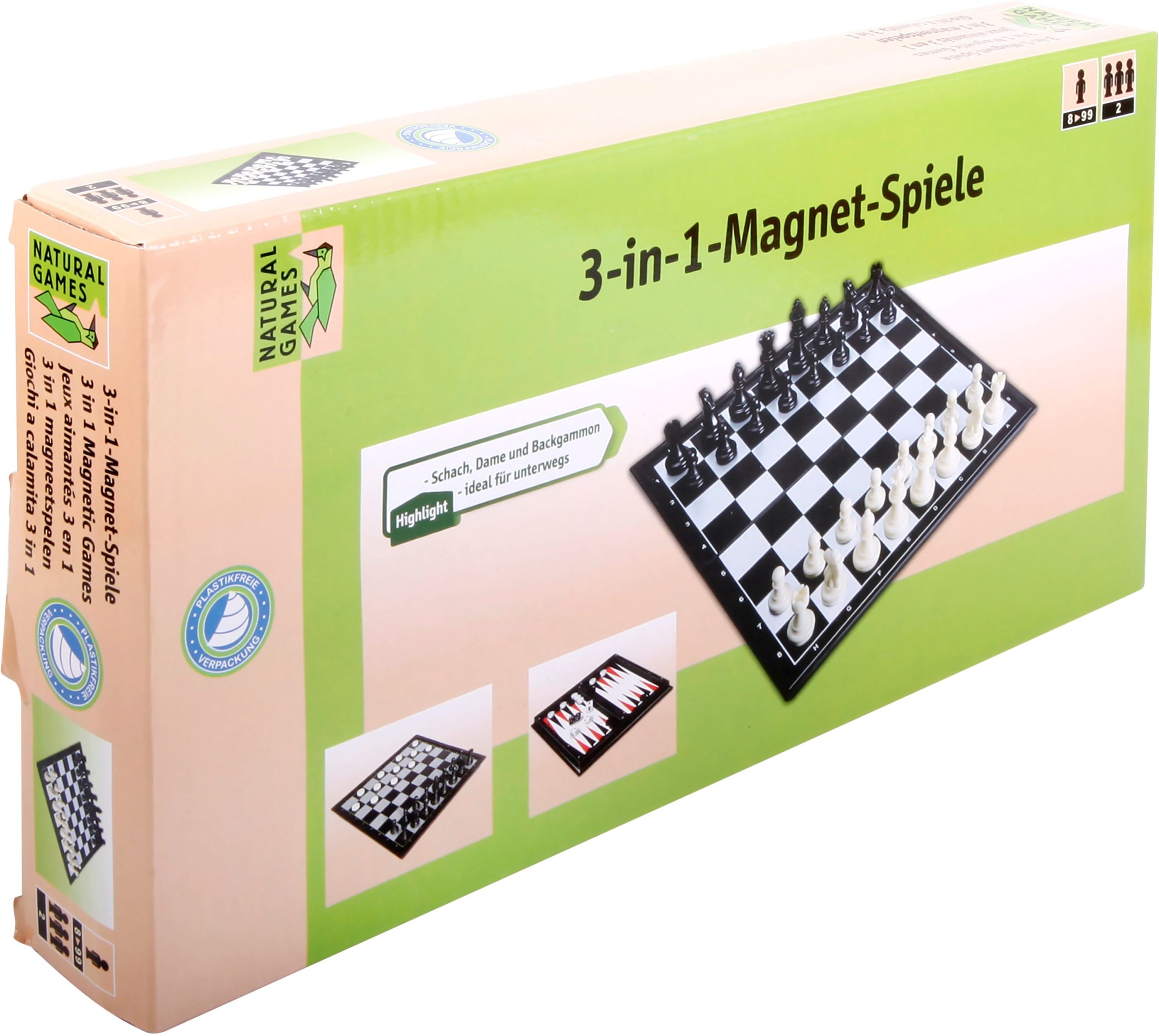 Natural Games 3-in-1 Magnetspiel - Spiele Max