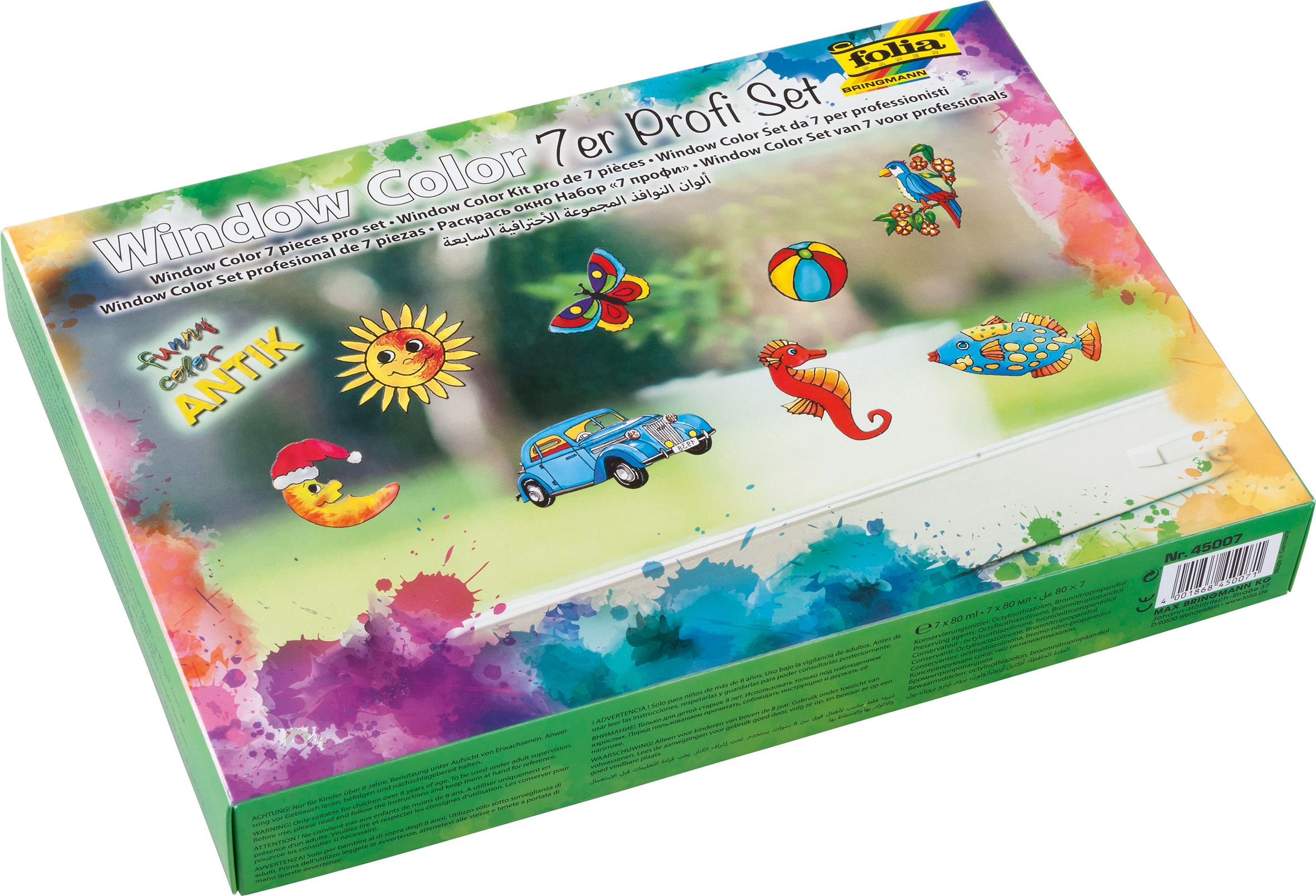 Folia - Window Color Funny Color Antik Profi Set 6 Farben + 1 Konturen ...