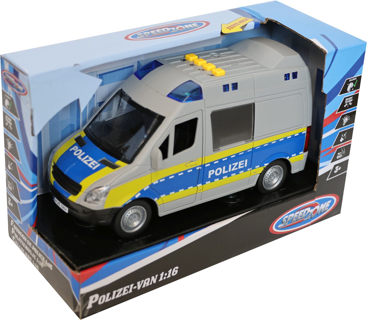 Speedzone Polizei-Van mit Light &Sound, Friktion, 1:16 - Spiele Max