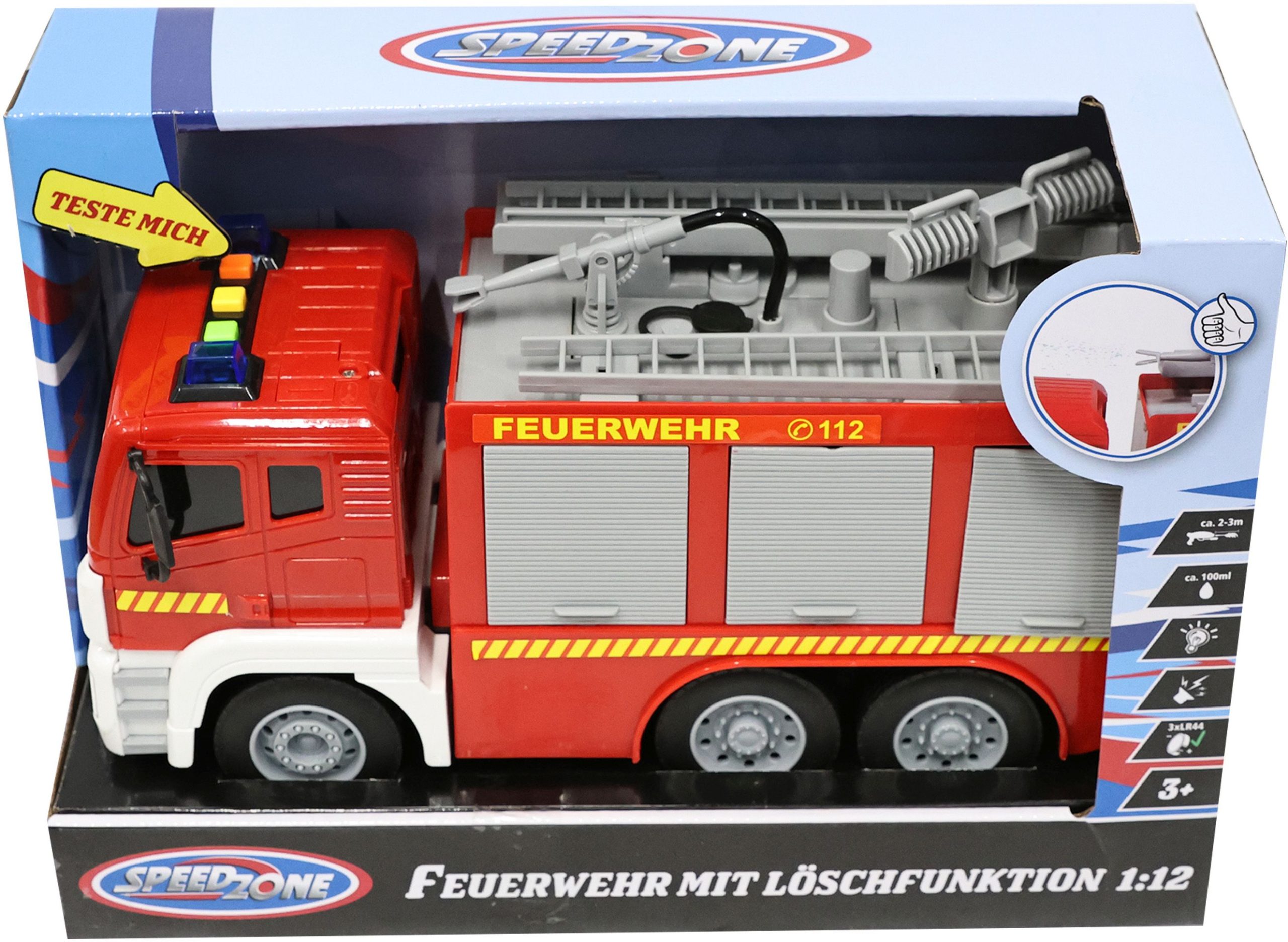 Speedzone D/C Feuerwehr mit Licht und Sound, 1:12 - Spiele Max