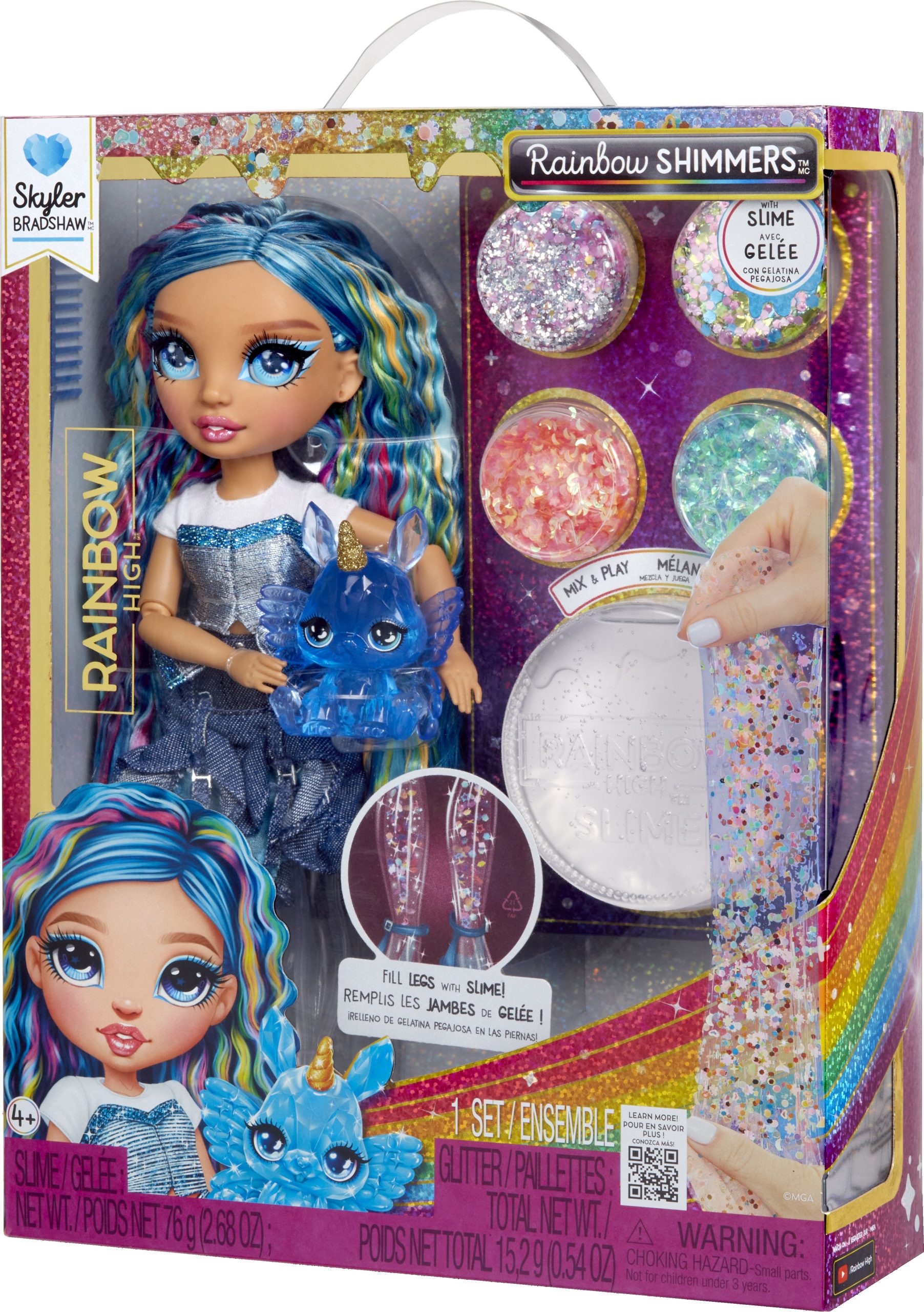 Rainbow High Rainbow Shimmers with Slime Fashion Doll - Skyler (blue ...