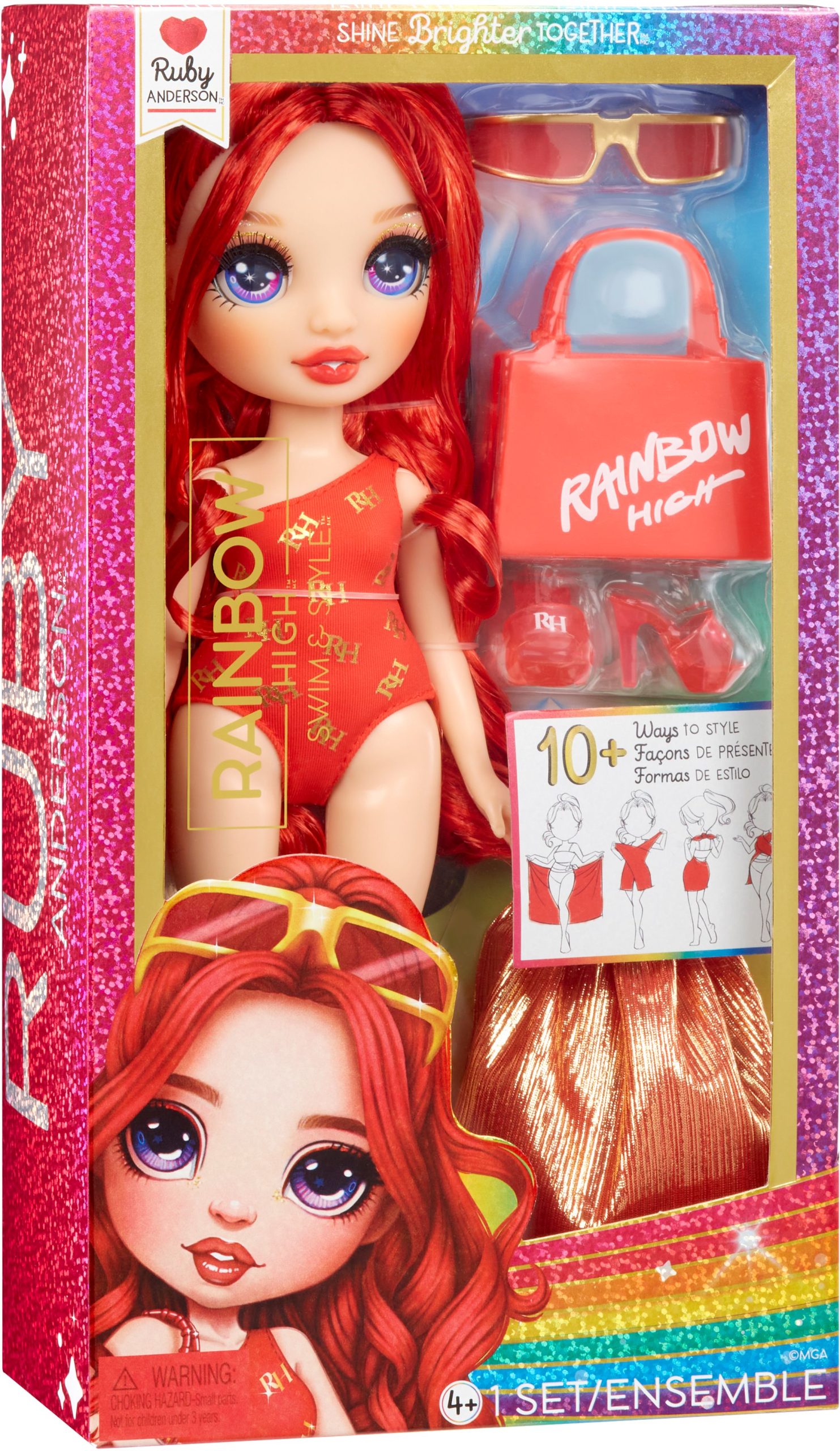 Rainbow High Swim & Style Fashion Doll- Ruby (Red) - Spiele Max