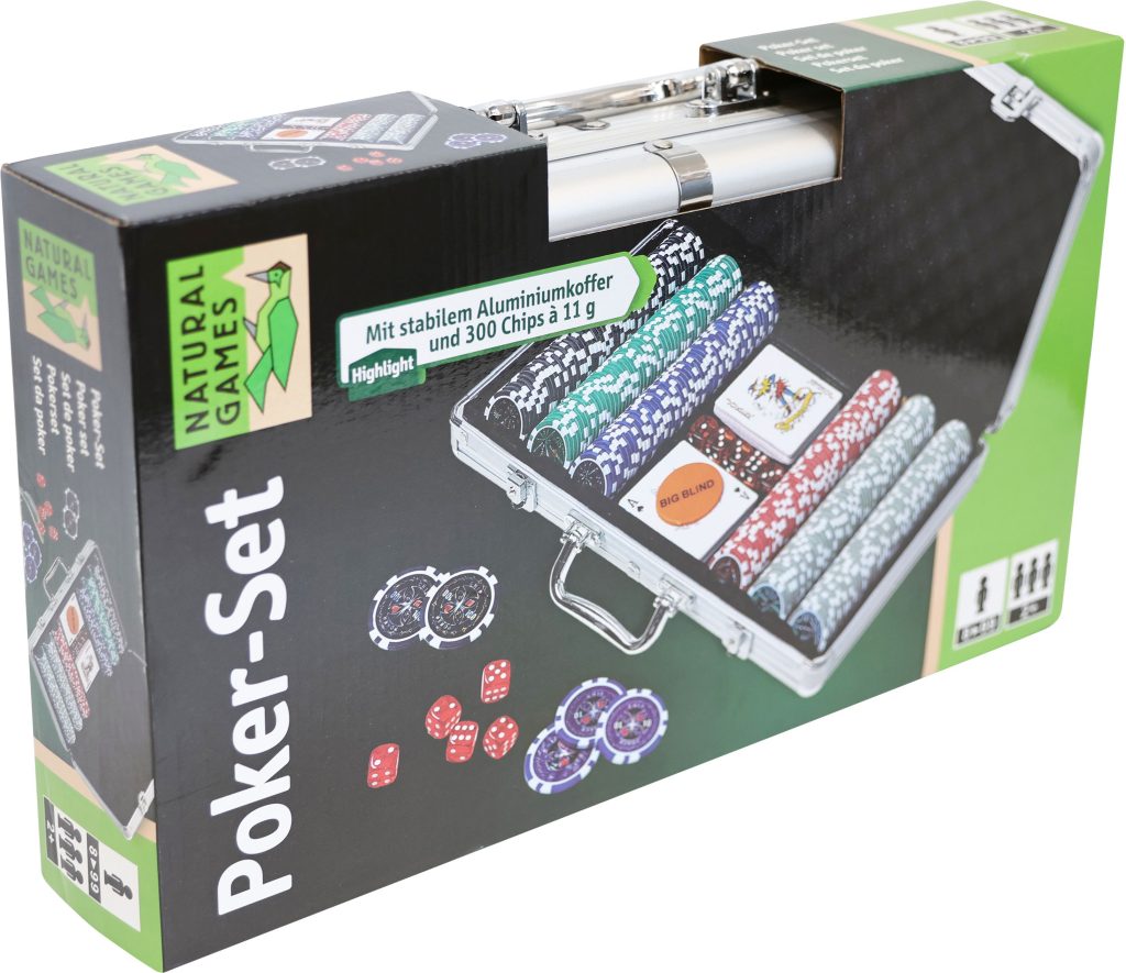 Natural Games Poker-Set im Aluminiumkoffer, 300 Chips - Spiele Max
