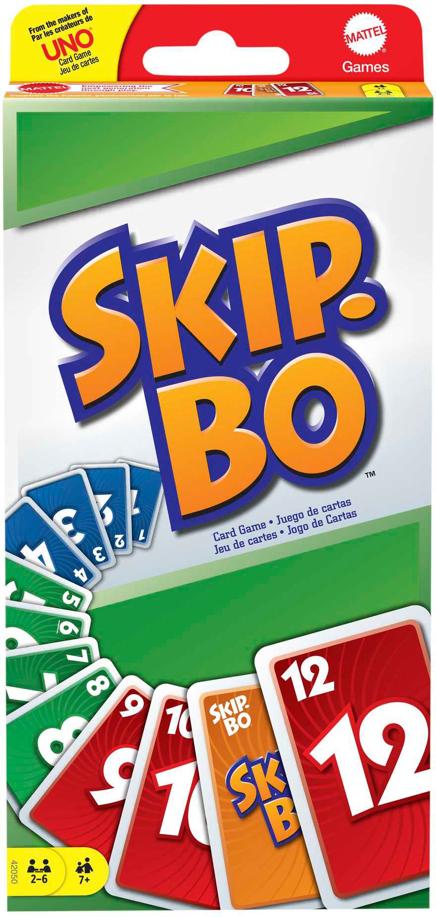 Mattel 523700 Skip-Bo, 2-6 Spieler, ca. 20 min, ab 7 Jahre - Spiele Max