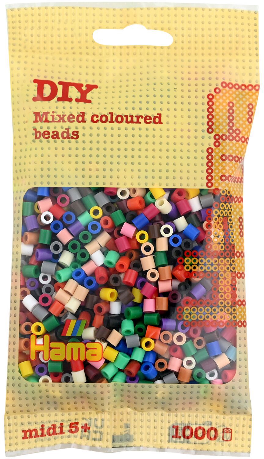 Hama® Bügelperlen Midi - Vollton Mix 1000 Perlen (22 Farben). - Spiele Max