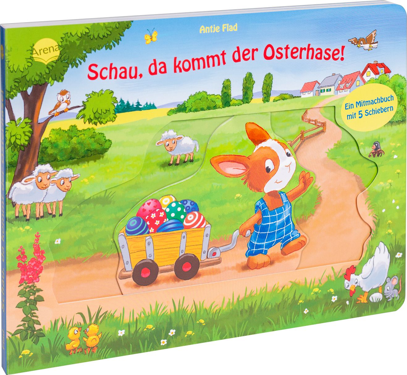 Schau, da kommt der Osterhase! Ein Mitmachbuch mit 5 Schiebern - Spiele Max