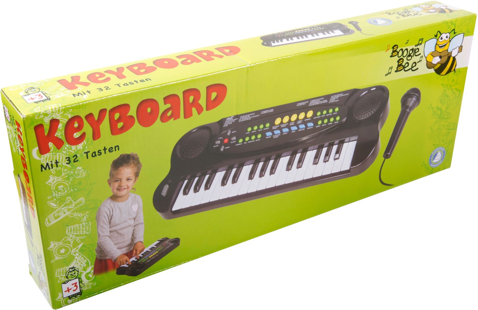 Boogie Bee Elektronisches Keyboard mit Mikrofon, Länge 43 cm - Spiele Max