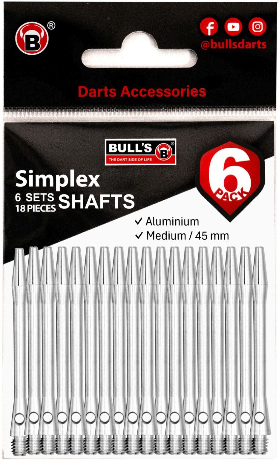 BULL'S 6P-Simplex Shaft m silber - Spiele Max