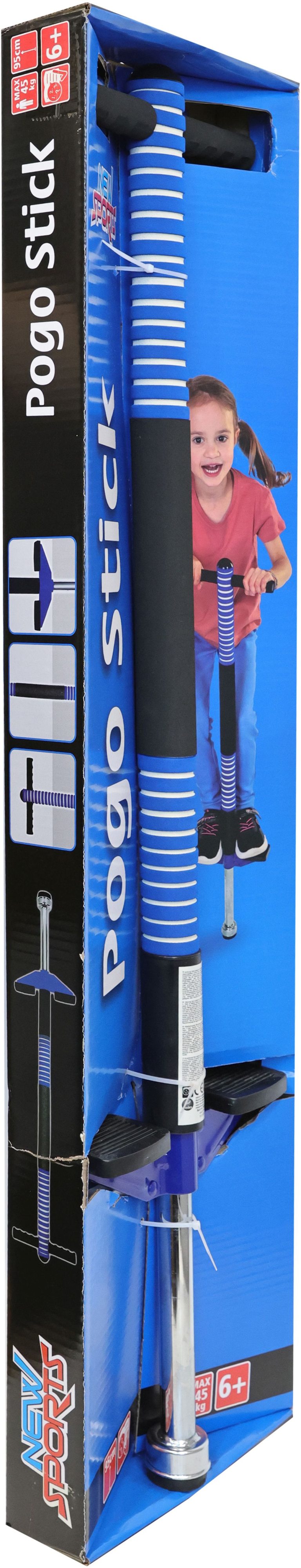 New Sports Pogo Stick, blau/schwarz, Höhe 95 cm - Spiele Max