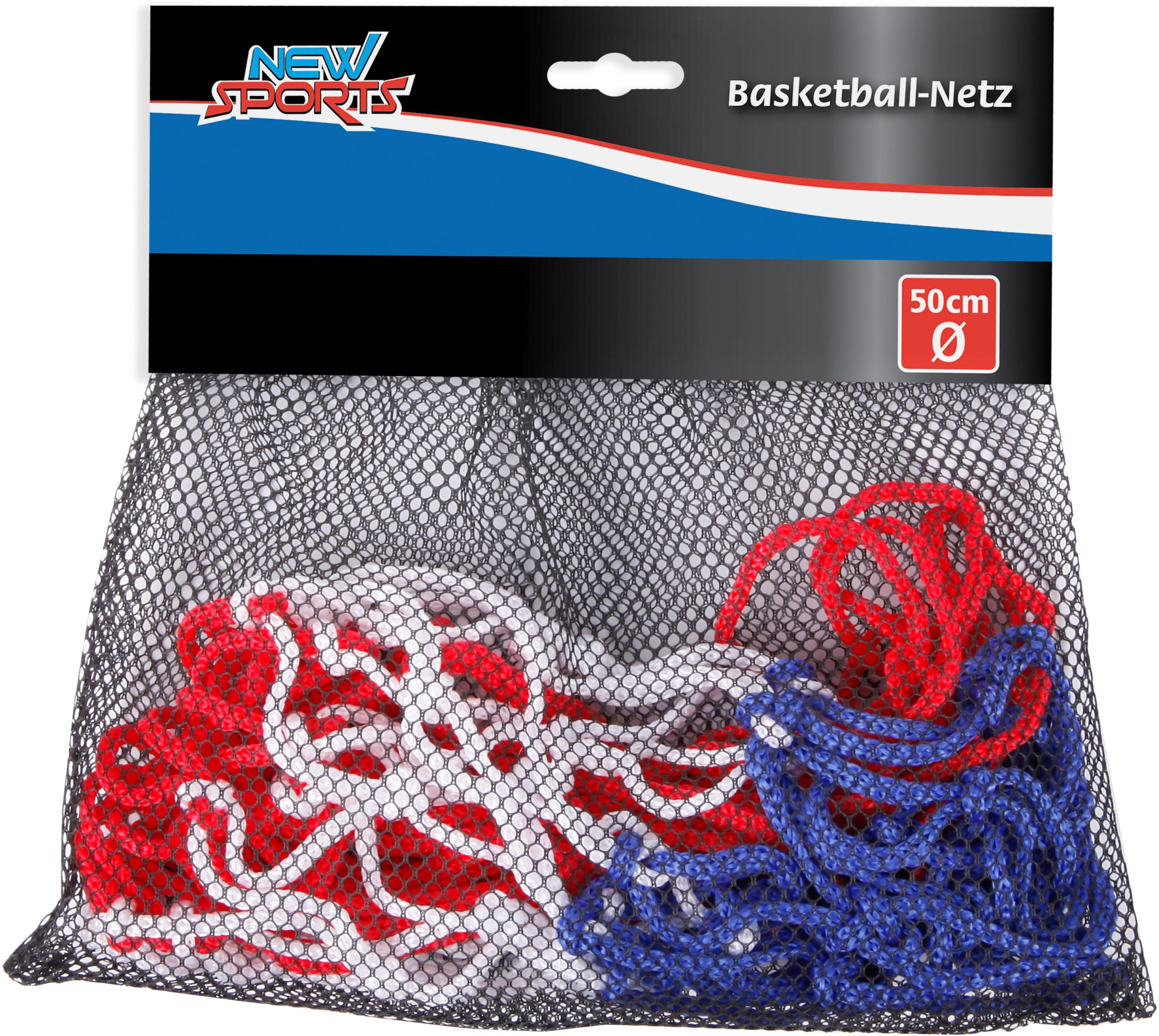 New Sports Basketball-Netz bunt, 50 cm - Spiele Max