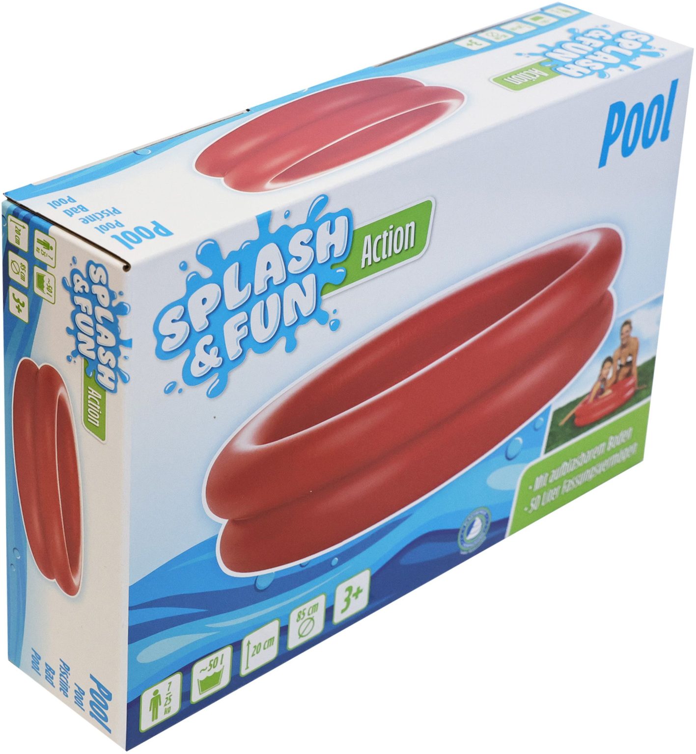 Splash & Fun Pool uni mit aufblassbaren Boden, # 85 cm - Spiele Max